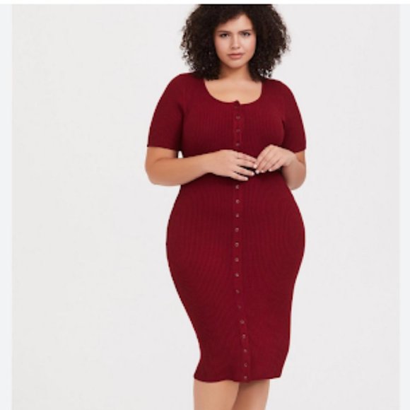 torrid | Dresses | Torridmidi Rib Knit Snap Front Dress | Poshmark
